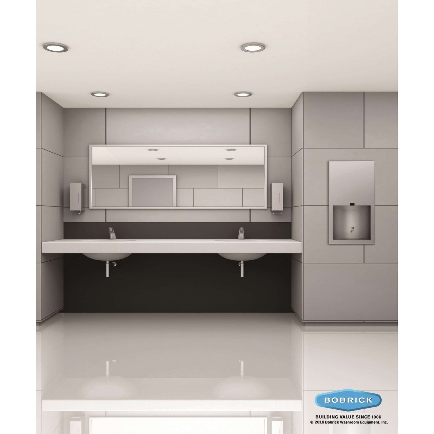 Bobrick B-3725 TrimLineSeries™ Recessed Hand Dryer B-3725.MBLK ...