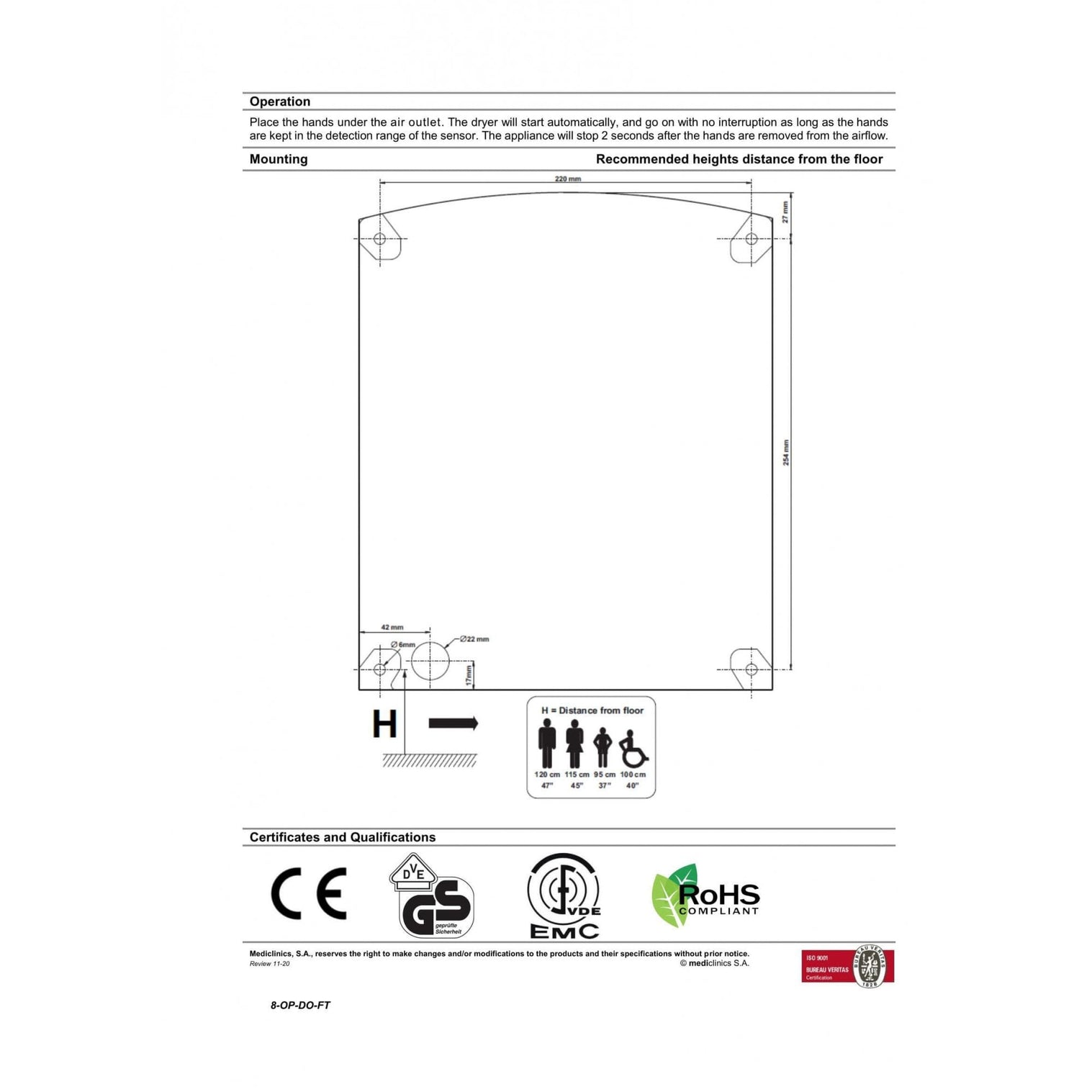 Mediclinics Optima Hand Dryer Brushed Satin - M99ACS – Intelligent Hand ...