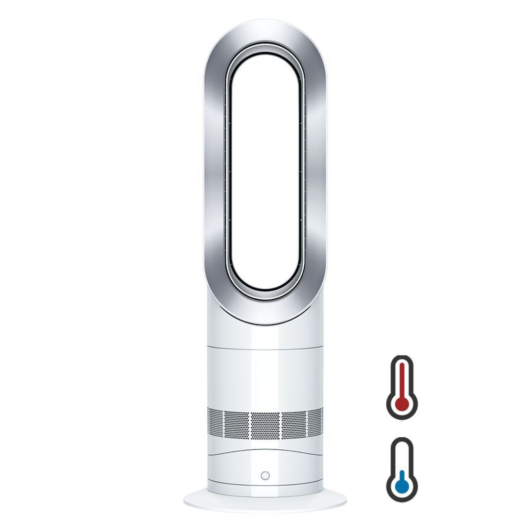 Dyson AM09 Hot+Cool Jet Focus fan heater in white/nickel 473399-01 ...